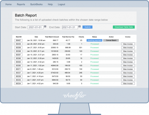 CSV File Upload | Check Printing & Mailing Service | Checkflo