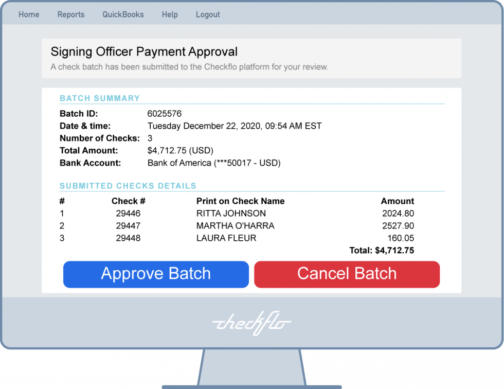 Check Payment Approvals | Printing & Mailing Service | Checkflo
