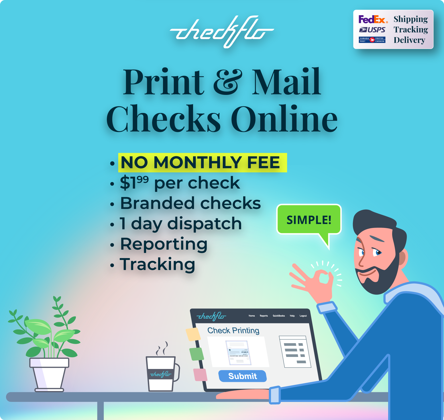 Outsource Check Printing and Mailing Services for Businesses | Checkflo